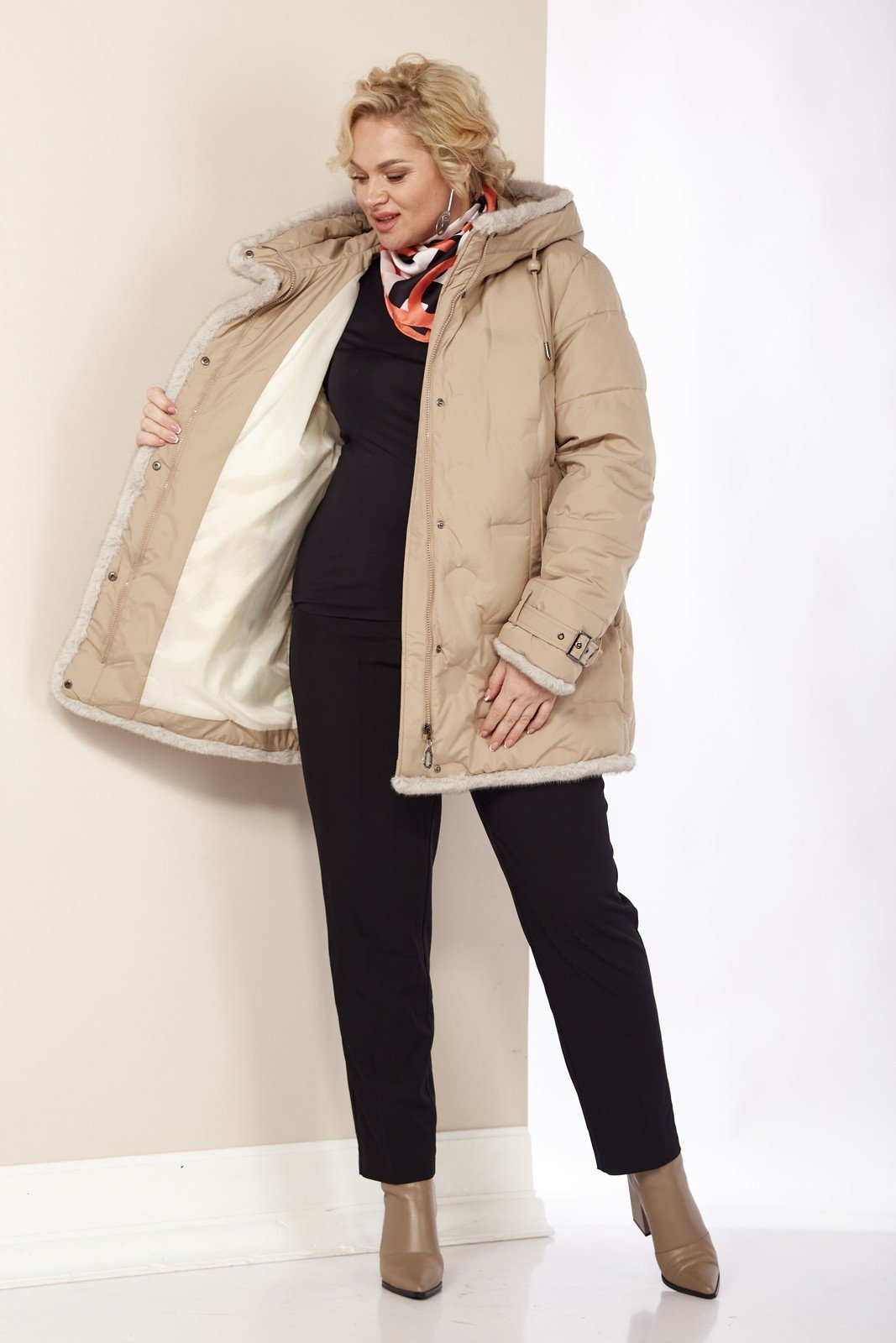 Куртка 2133 капучино Shetti купить в интернет магазине Велесмода